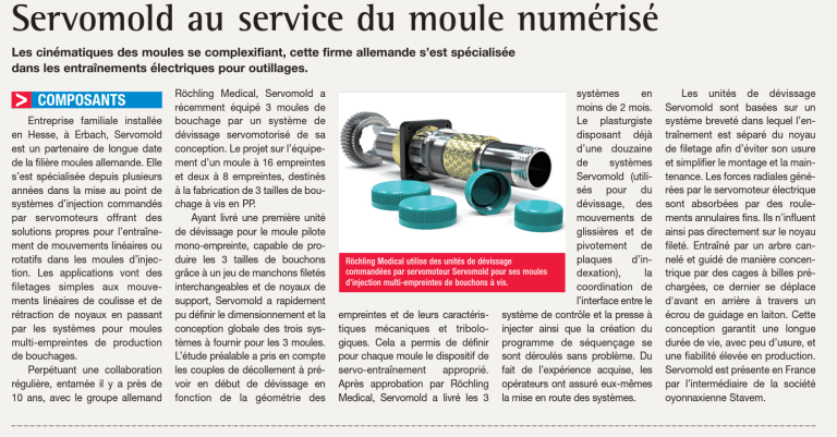 ARTICLE 4M: Servomold au service du moule numérisé | Stavem